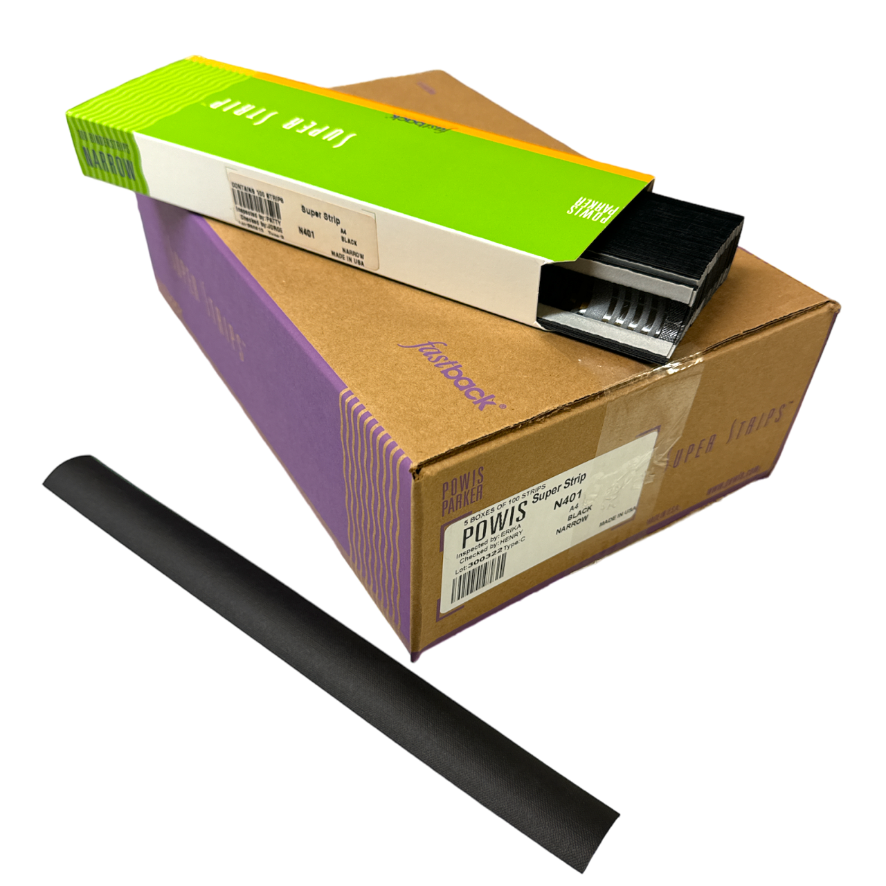 N401 Narrow Black Fastback A4 Superstrips | Elmstok Ltd