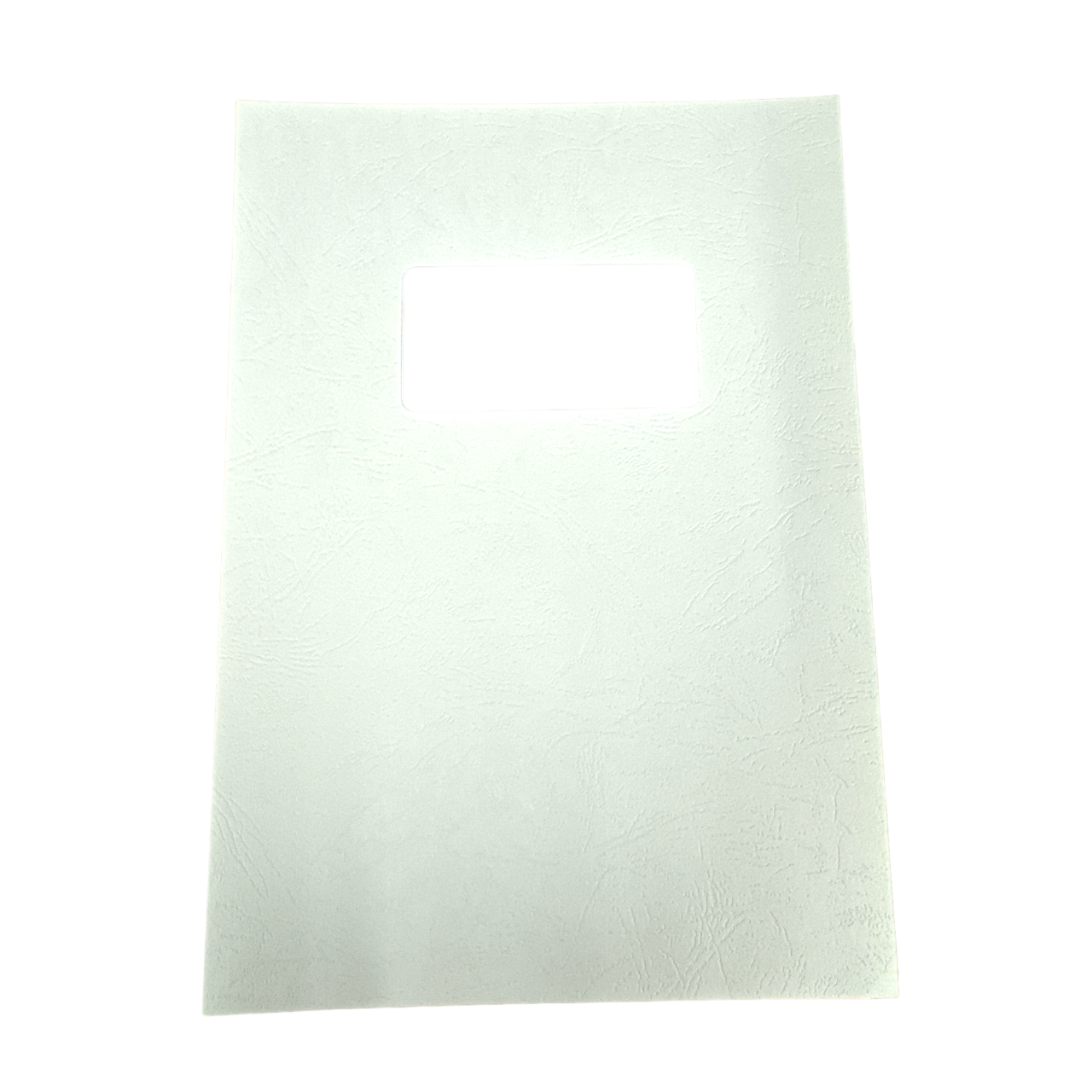 A4 White Leathergrain Binding Covers With Window Cut-Out (250 x window ...