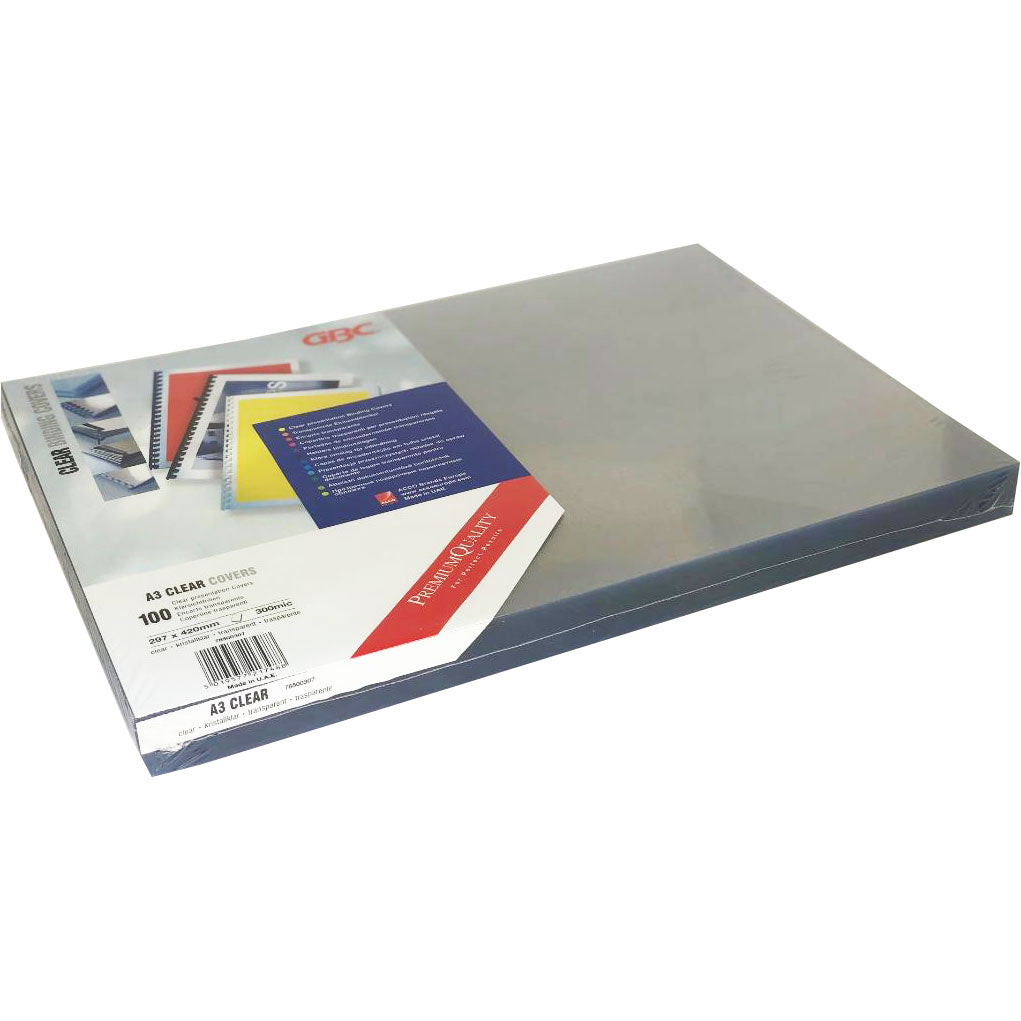 Branded Premium Quality PVC 300Micron A3 Clear Covers (100) – Elmstok Ltd