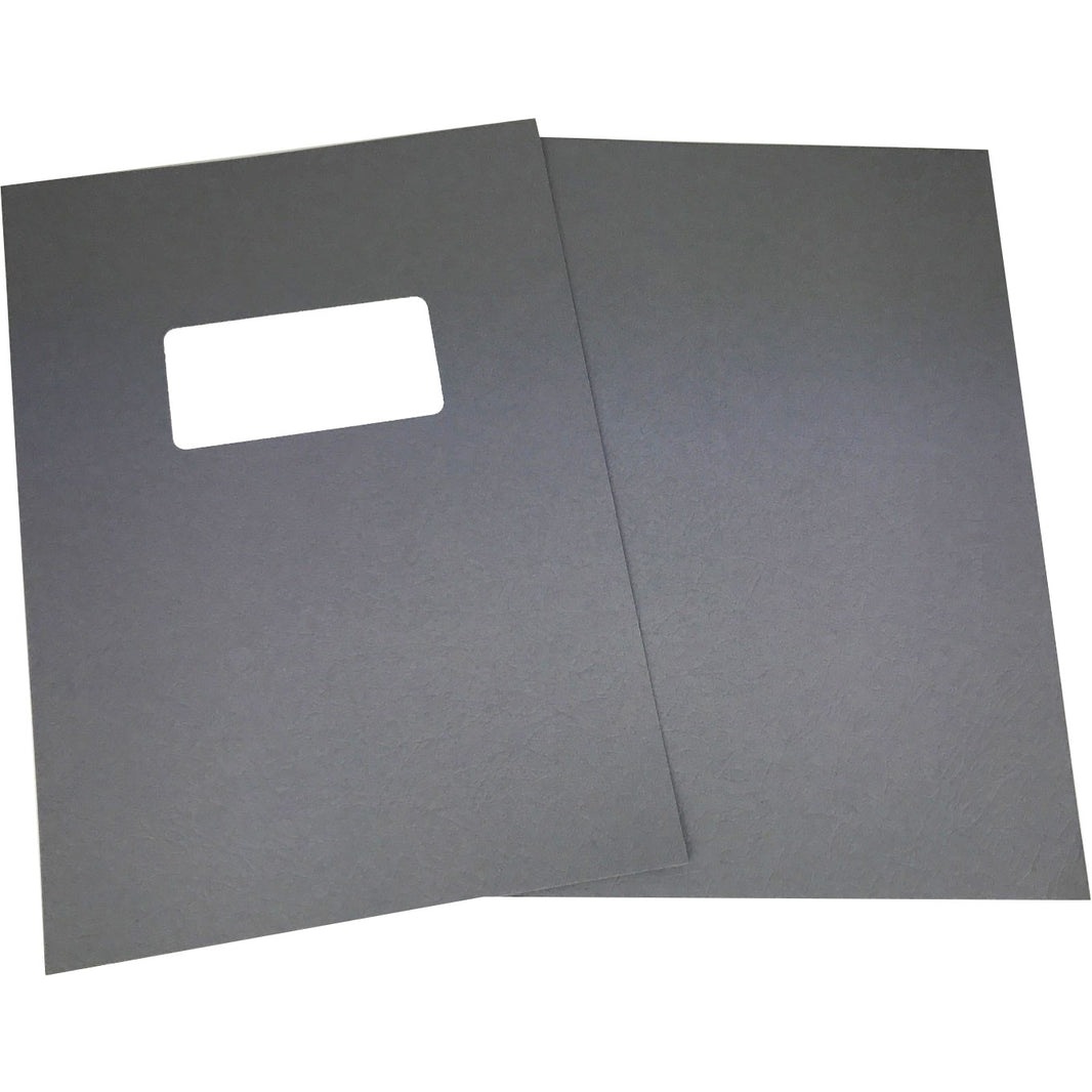 A4 Plain Grey Leathergrain Binding Report Covers With Windows 250gsm ...
