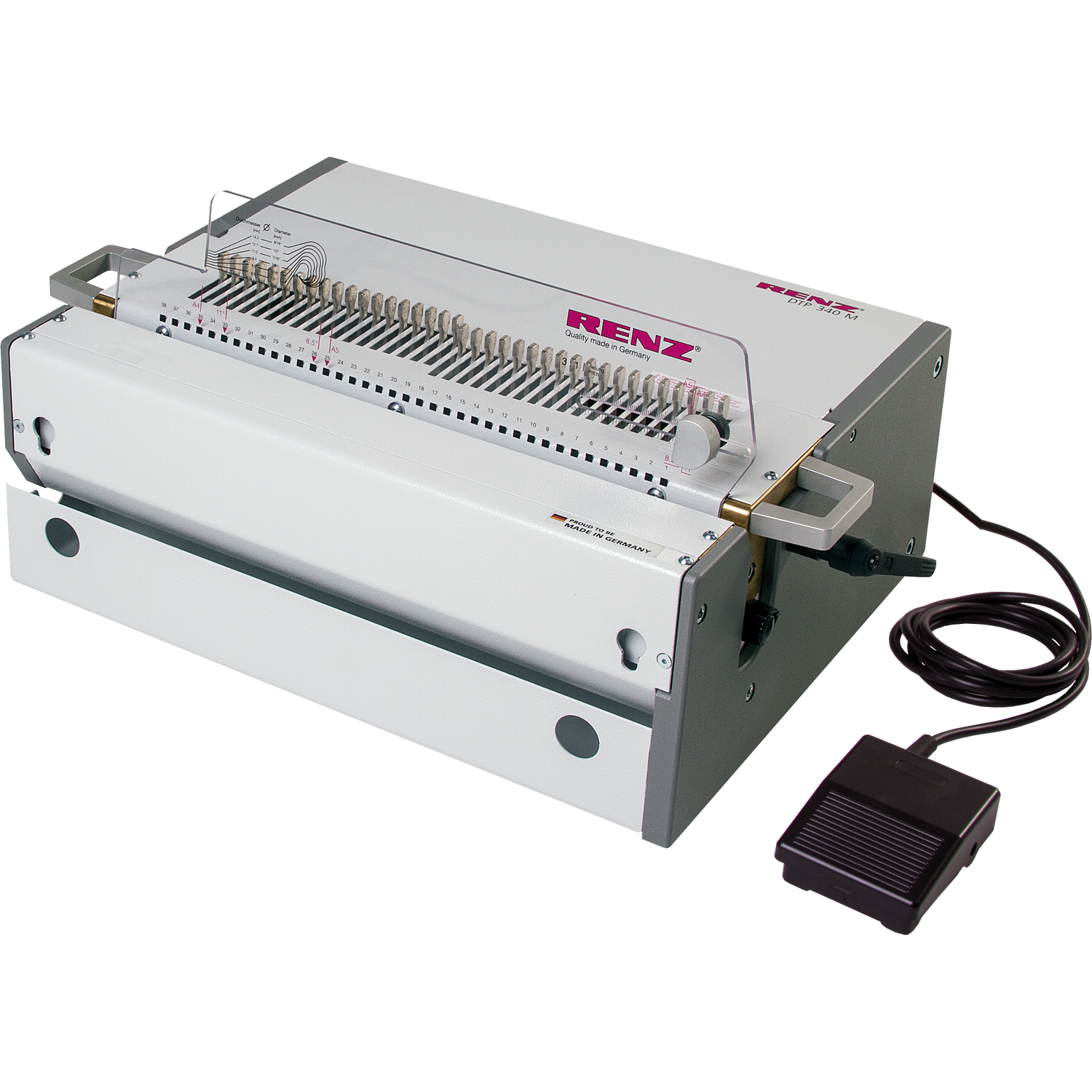 Renz DTP-340M Heavy-Duty Binding Punch For Wire, Comb, Coil, & Calendar ...